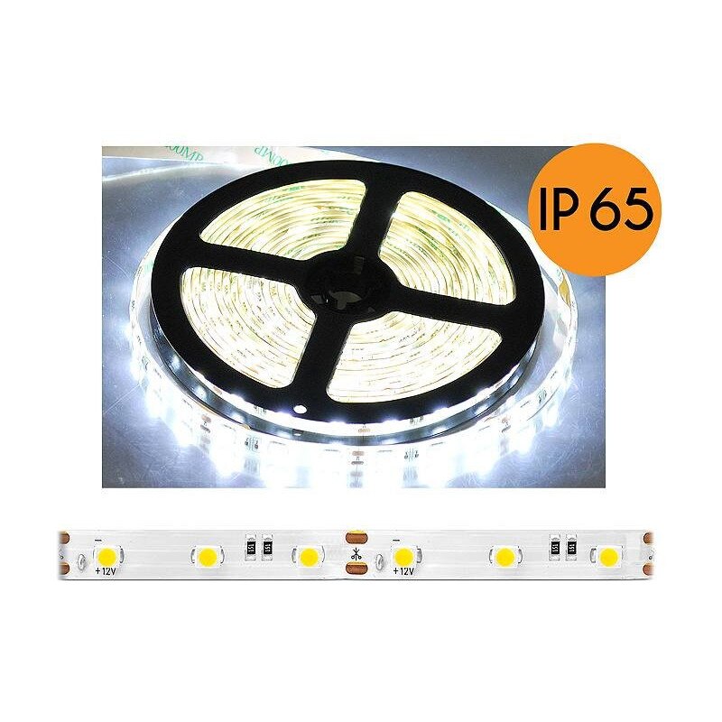 Banda LED string 5050 ECO rezistent la apa alb rece, 300 diode, baza ...