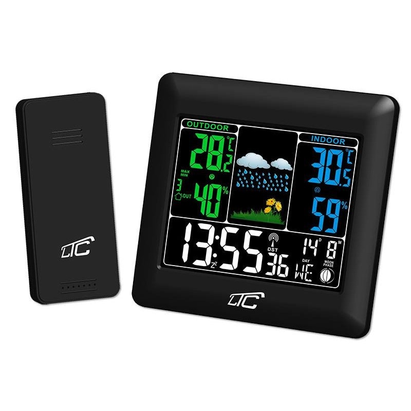 Statie meteo LTC cu afisaj color STP06, NEGRU - eMAG.ro