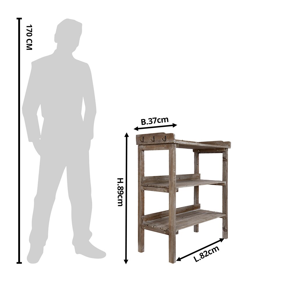 Raft 3 polite lemn gri 82x37x89 cm - eMAG.ro