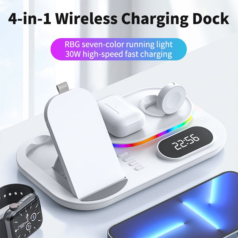 Statie de incarcare fara fir STELS A60, Apple, Alb - eMAG.ro