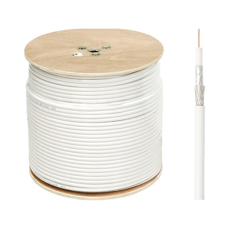 Cablu coaxial RG6U, 300m, Alb - eMAG.ro