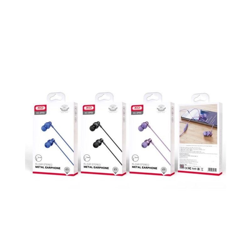 Casti cu fir, XO, 3.5 mm, Mini-Jack, Mov - eMAG.ro