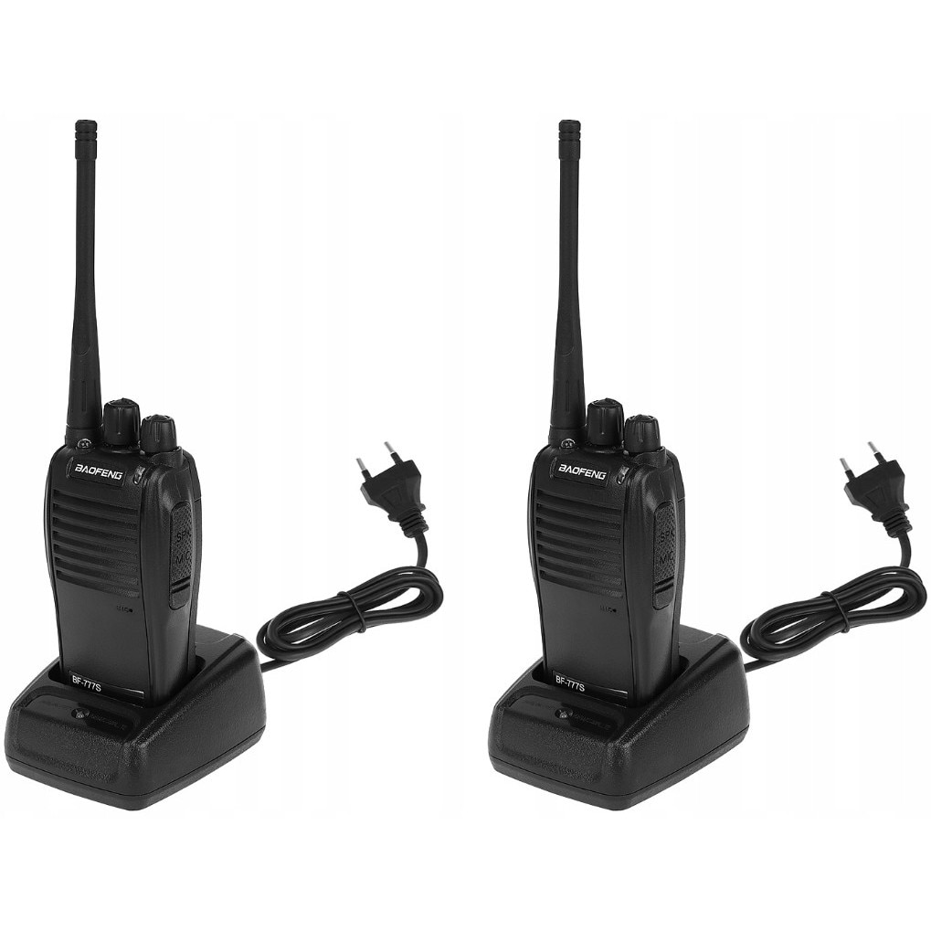 Set de 2 Walkie Talkie, 2 statii de incarcare, Negru - eMAG.ro