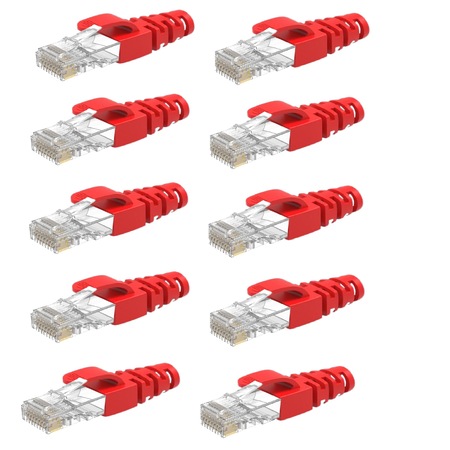 Set 10 mufe RJ 45, Cat. 6 cu manson, Rosu - eMAG.ro