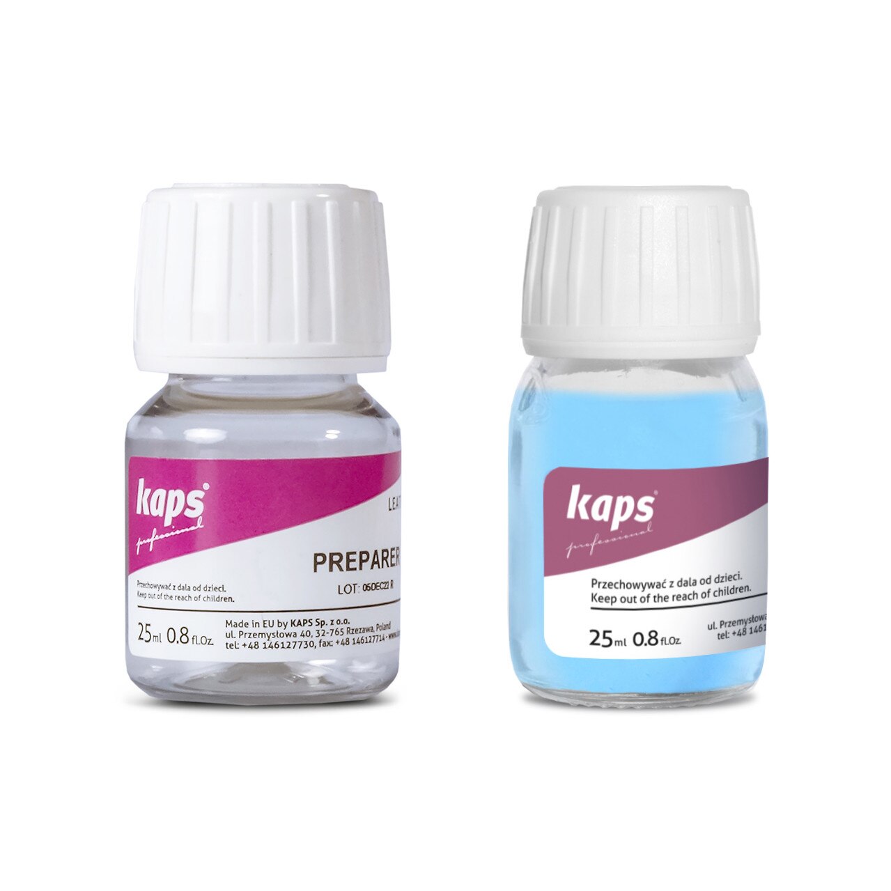 Set vopsea si preparator pentru piele KAPS, 25ml + 25ml - eMAG.ro