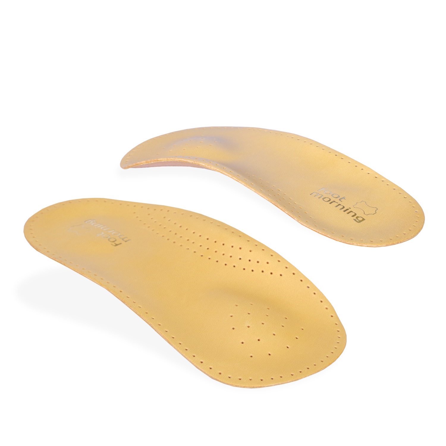 Set de 2 branturi, Foot morning, Piele naturala, Bej - eMAG.ro