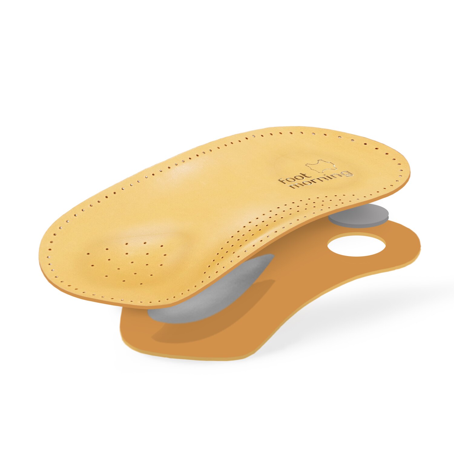 Set de 2 branturi, Foot morning, Piele naturala, Bej - eMAG.ro