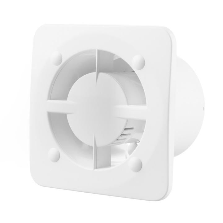 Ventilator de baie, Ventika, Fi100, Aluminiu, Cromat, Higrostat - eMAG.ro