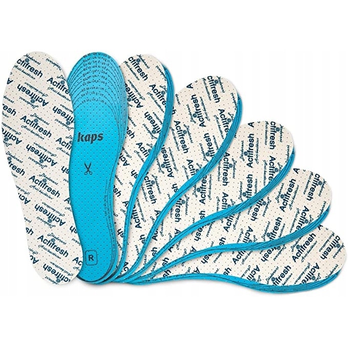 Set 6 perechi de branturi, KAPS, Bumbac, Alb/Albastru - eMAG.ro