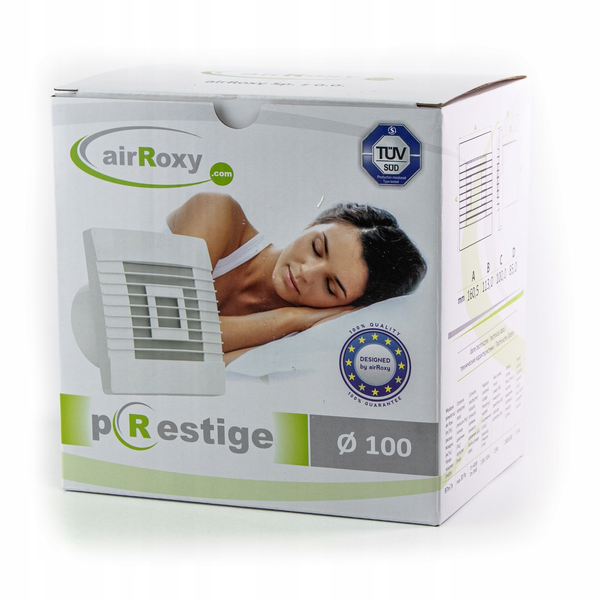 Ventilator, Airroxy, Baie120 cu jaluzele, venetiene, si, lant - eMAG.ro