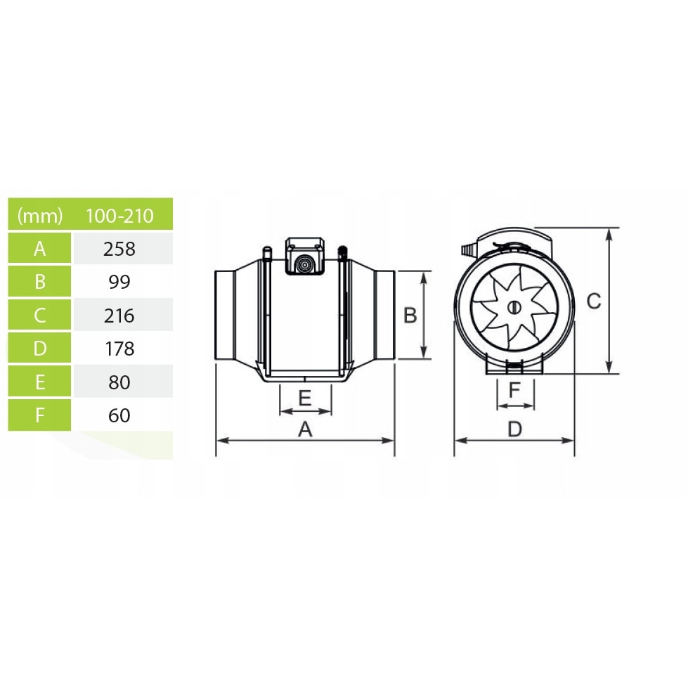 Ventilator, Airroxy, Duct, Running, Aril100, 210M3 H - eMAG.ro