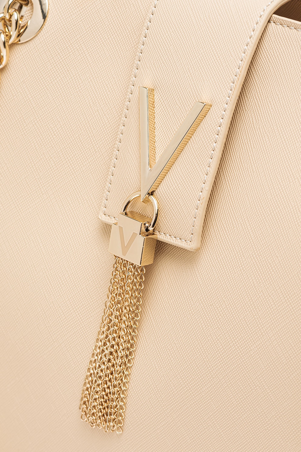 Valentino Bags, Geanta de piele ecologica cu bareta de umar Divina, Bej ...