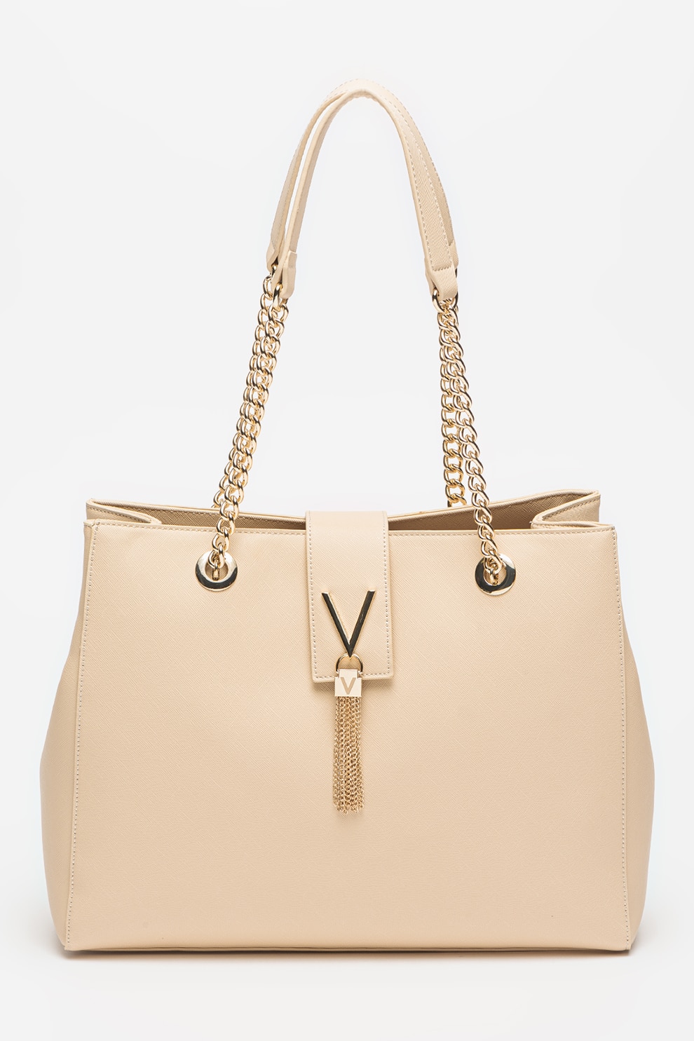 Valentino Bags, Geanta de piele ecologica cu bareta de umar Divina, Bej ...