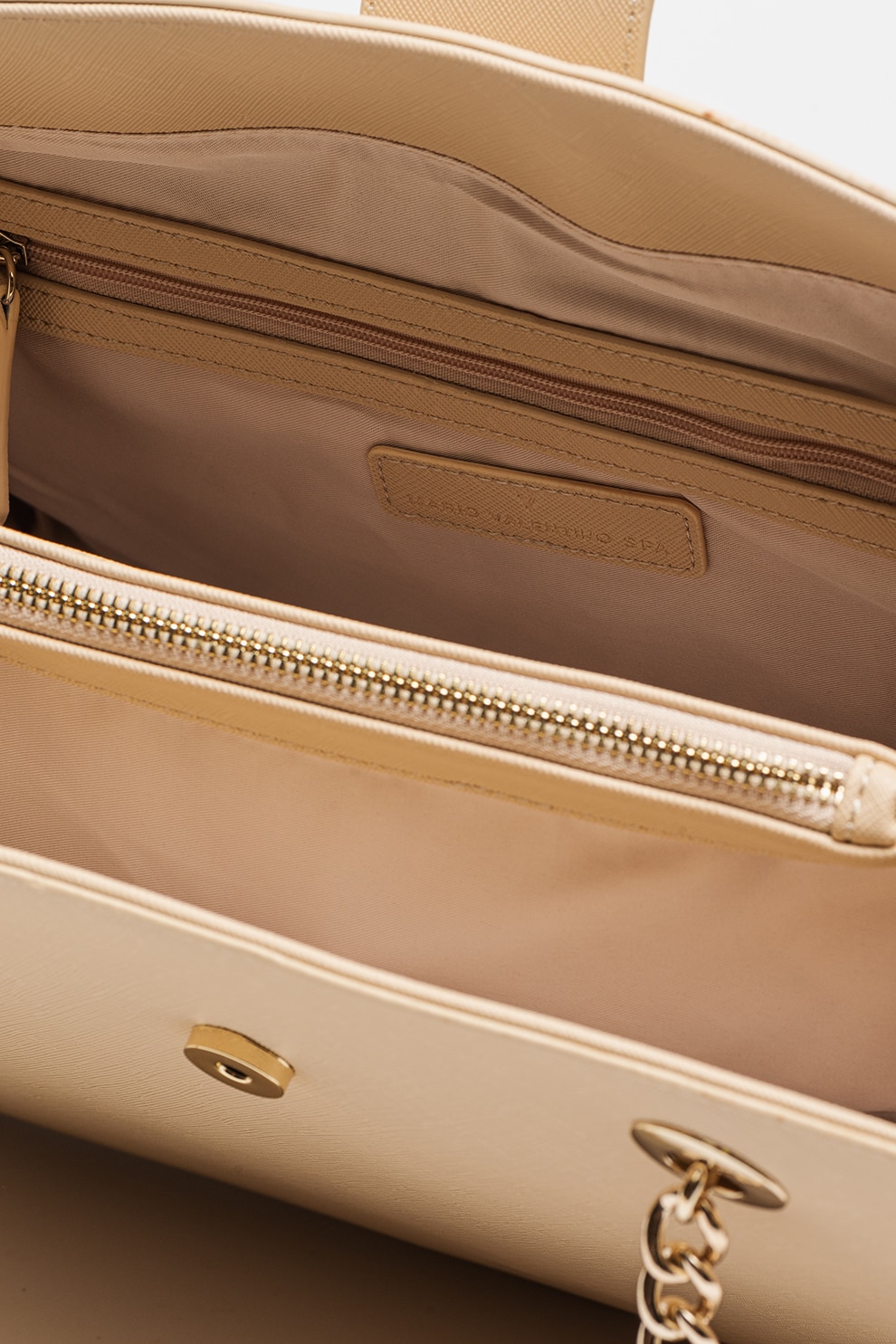 Valentino Bags, Geanta de piele ecologica cu bareta de umar Divina, Bej ...