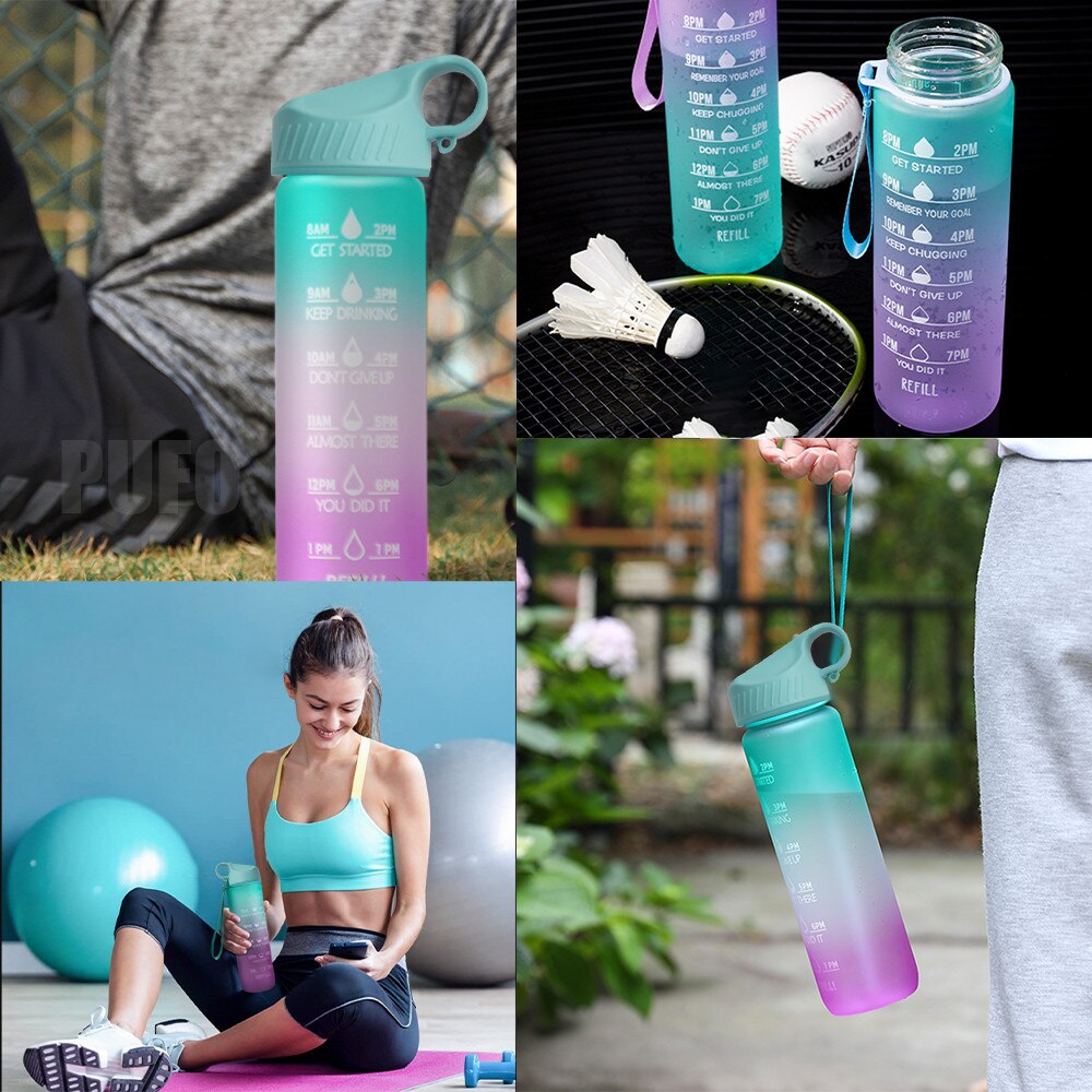 Sticla apa gradata Pufo Motivational pentru sport, fitness ...