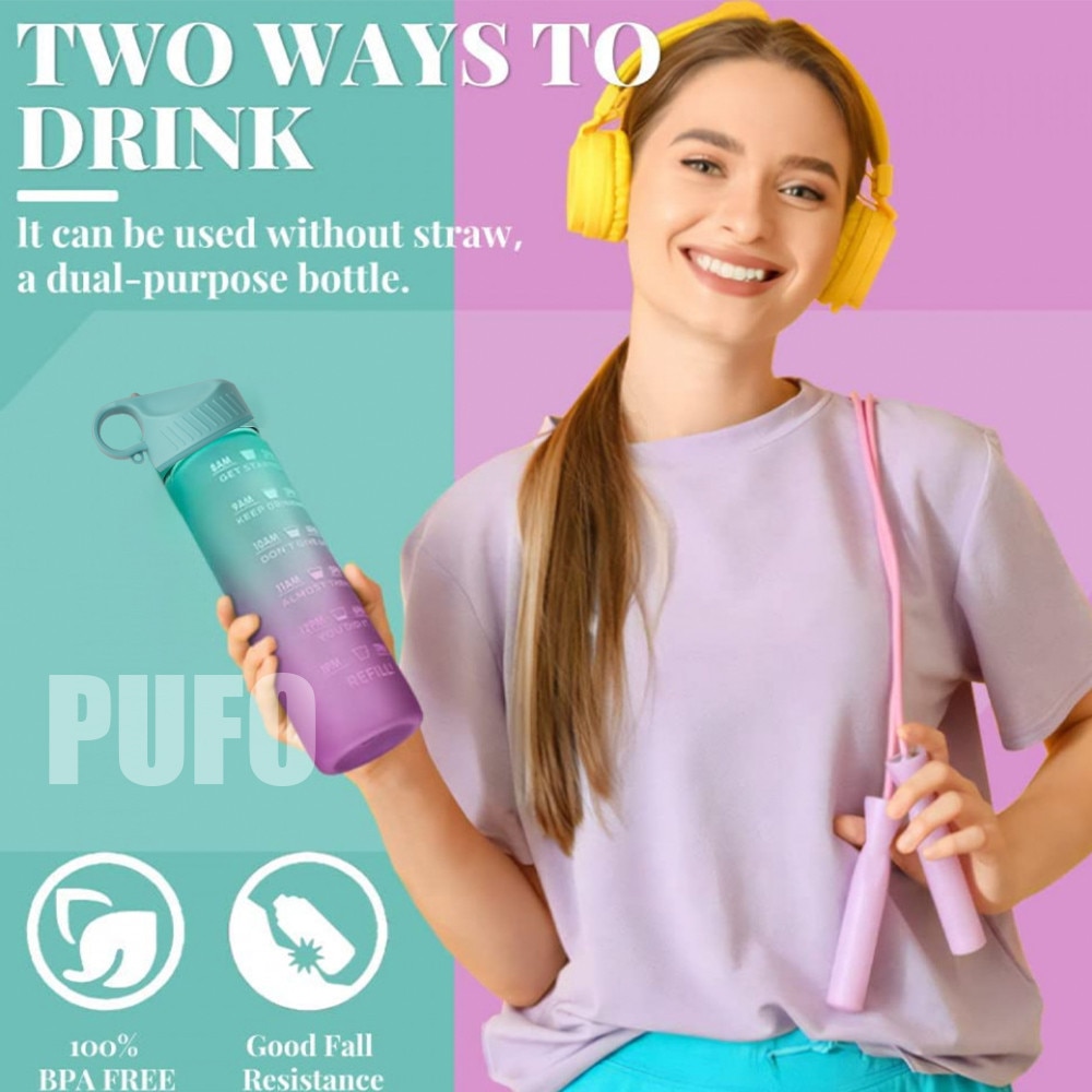 Sticla apa gradata Pufo Motivational pentru sport, fitness ...