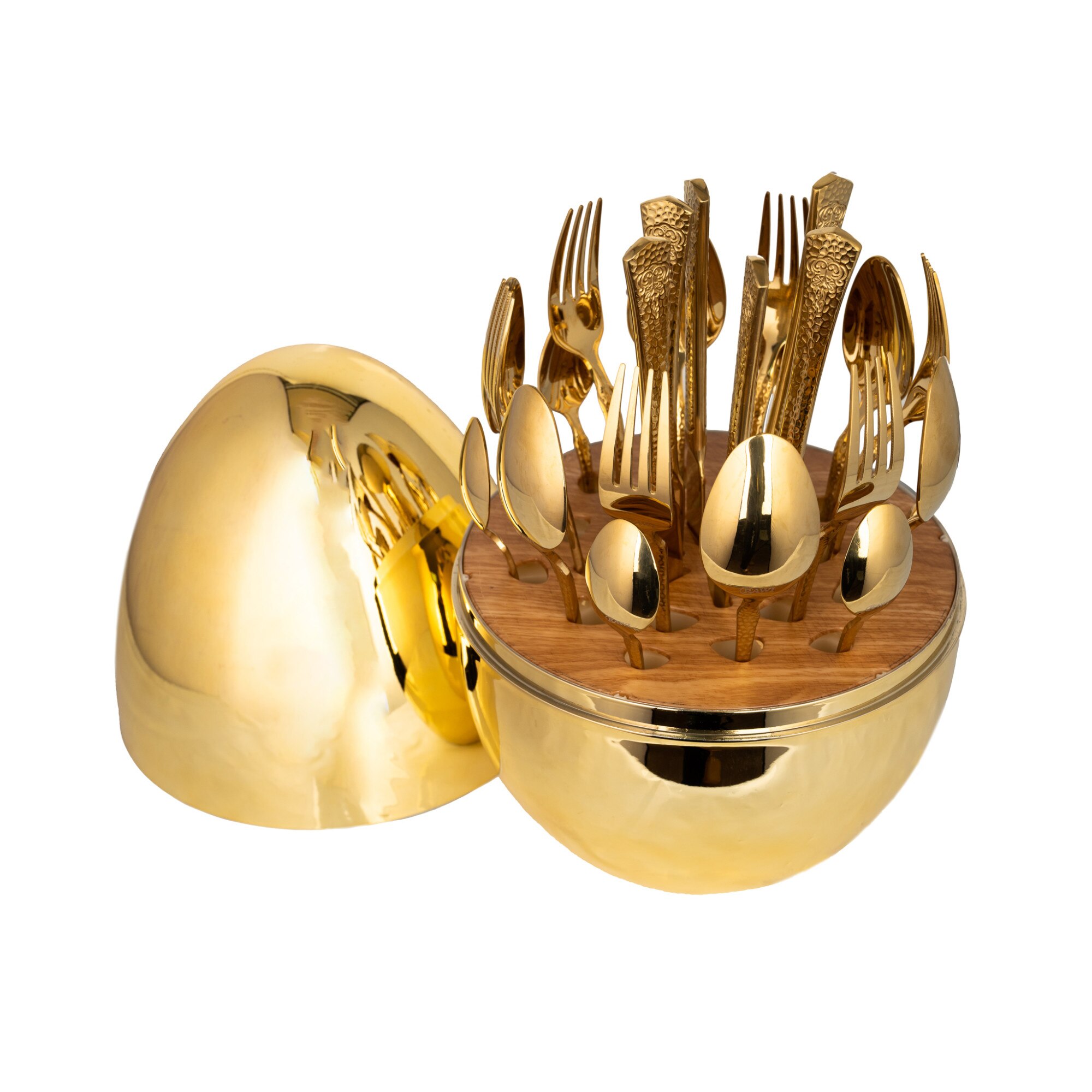 Set tacamuri din inox, 24 de piese, cu suport tip-ou, RAWI-25EG-G - eMAG.ro