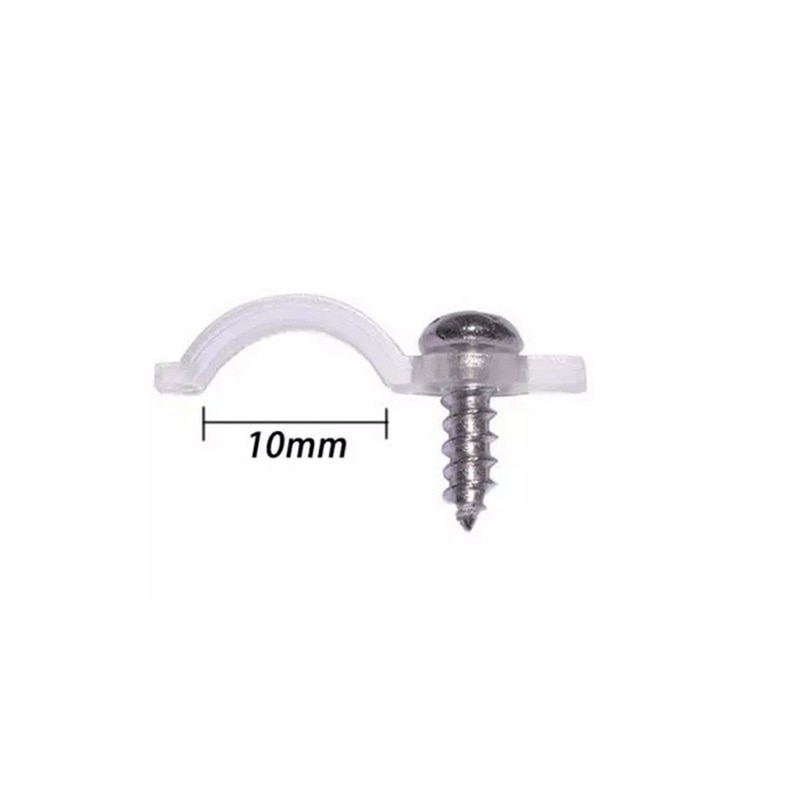 Set 10 Cleme fixare cu surub, 10mm, Transparent - eMAG.ro