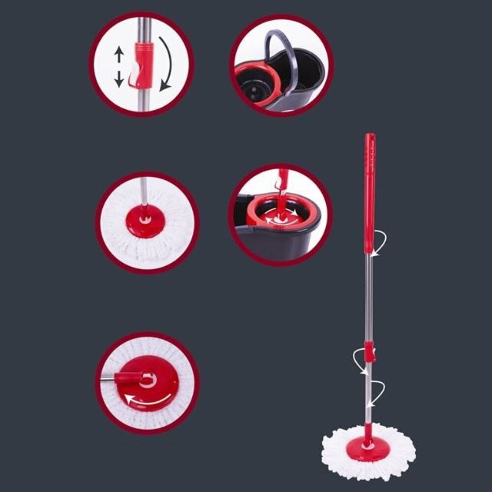 Mop Torr Turbo CSD, cu cap detasabil din microfibra, Negru/Rosu - eMAG.ro