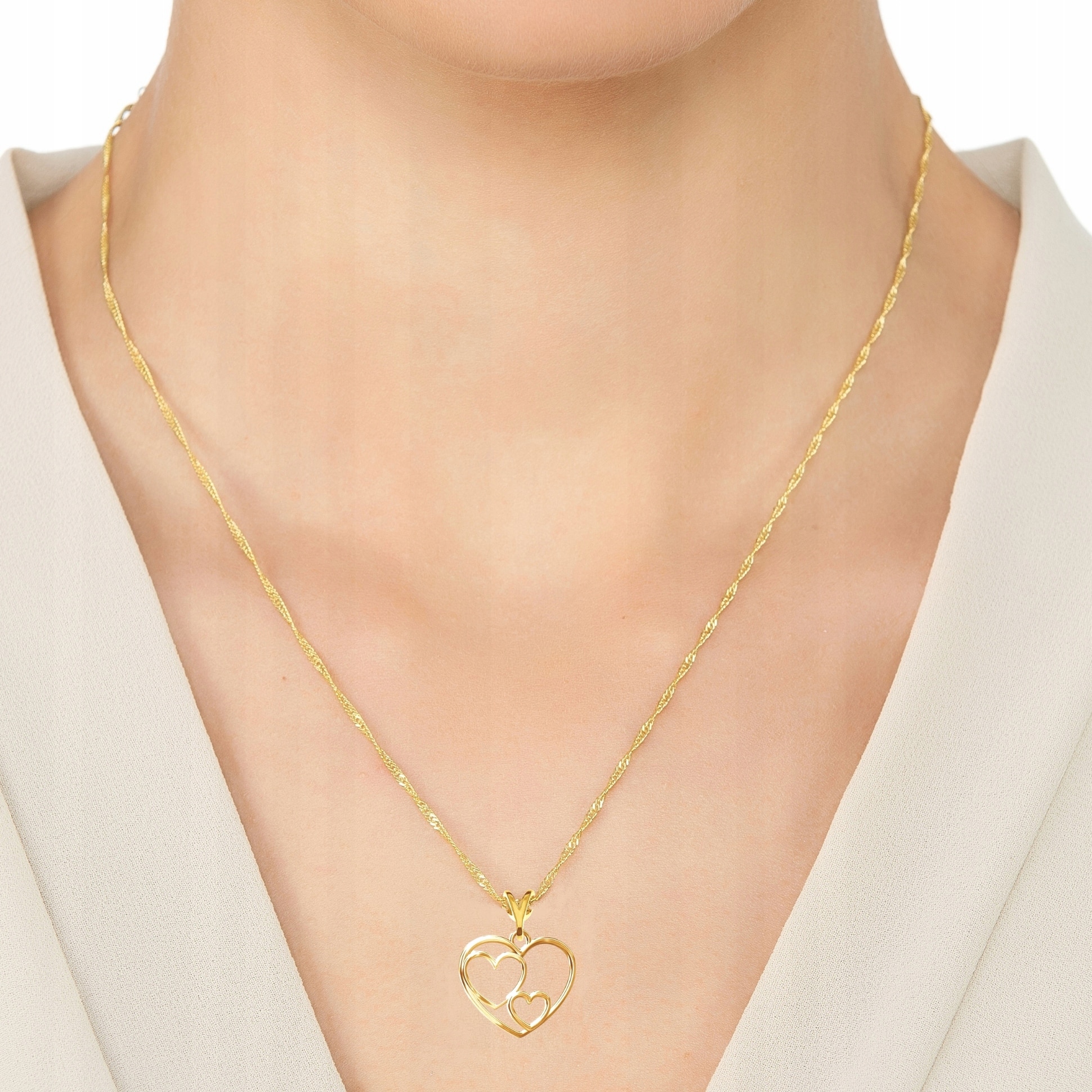 Colier, Larezo, Inima Inimi Inimi, aur argint 925, 45 cm - eMAG.ro