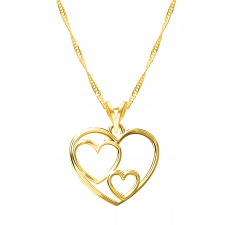 Colier, Larezo, Inima Inimi Inimi, aur argint 925, 45 cm - eMAG.ro