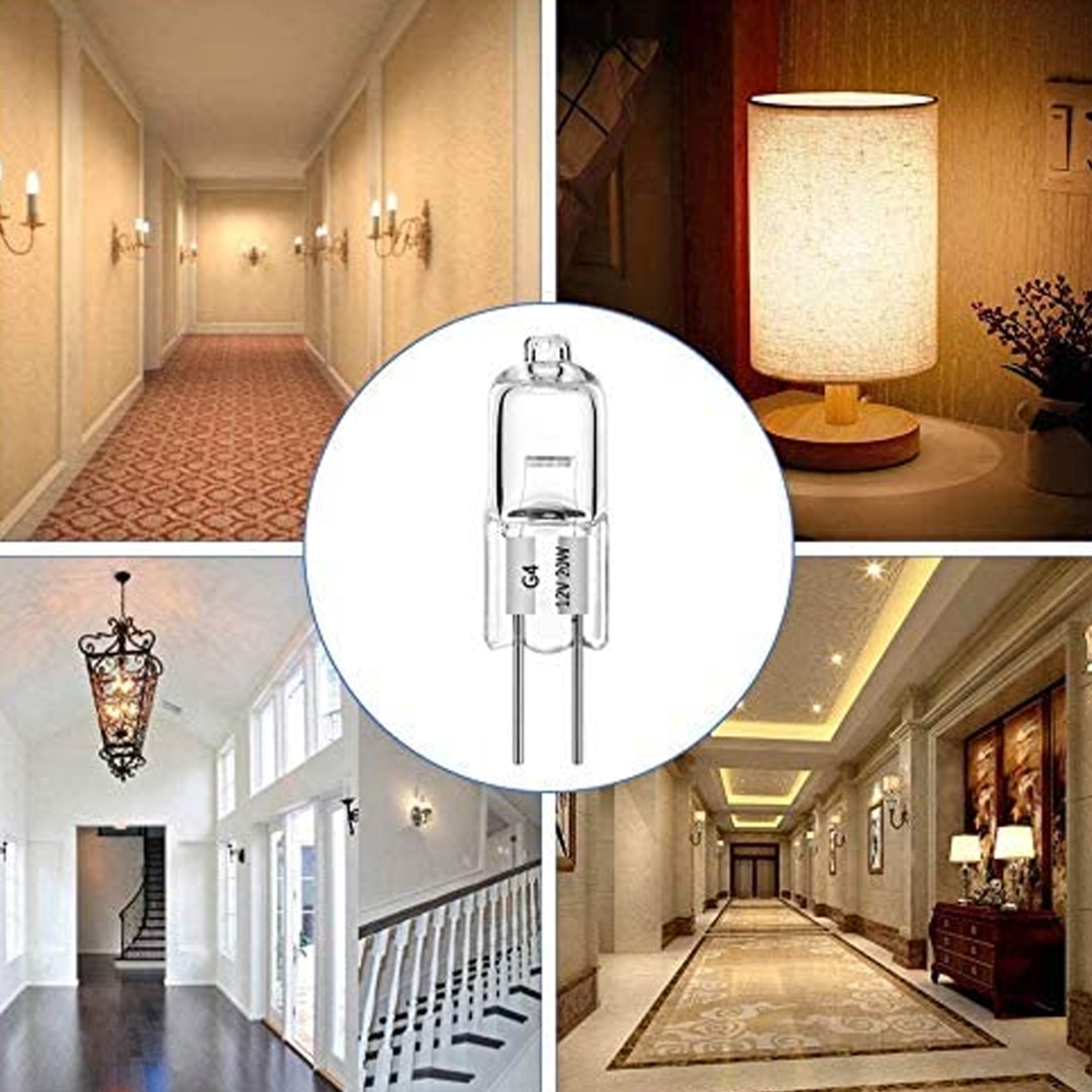 Set 10 becuri cu halogen, G4, 20W, 12V, 2700K, Alb cald - eMAG.ro