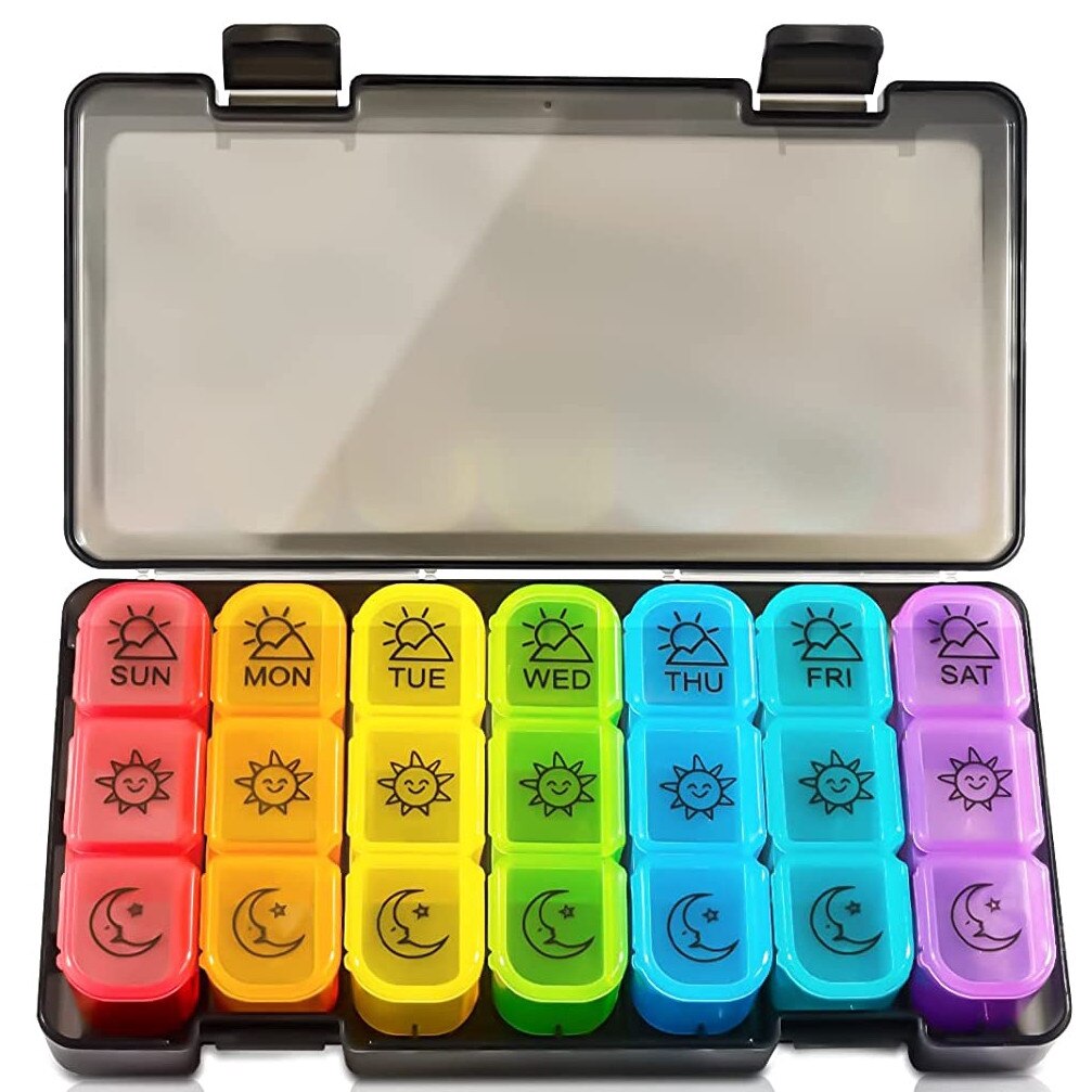 Organizator pastile, 7 cutii x 3 compartimente, Multicolor - eMAG.ro