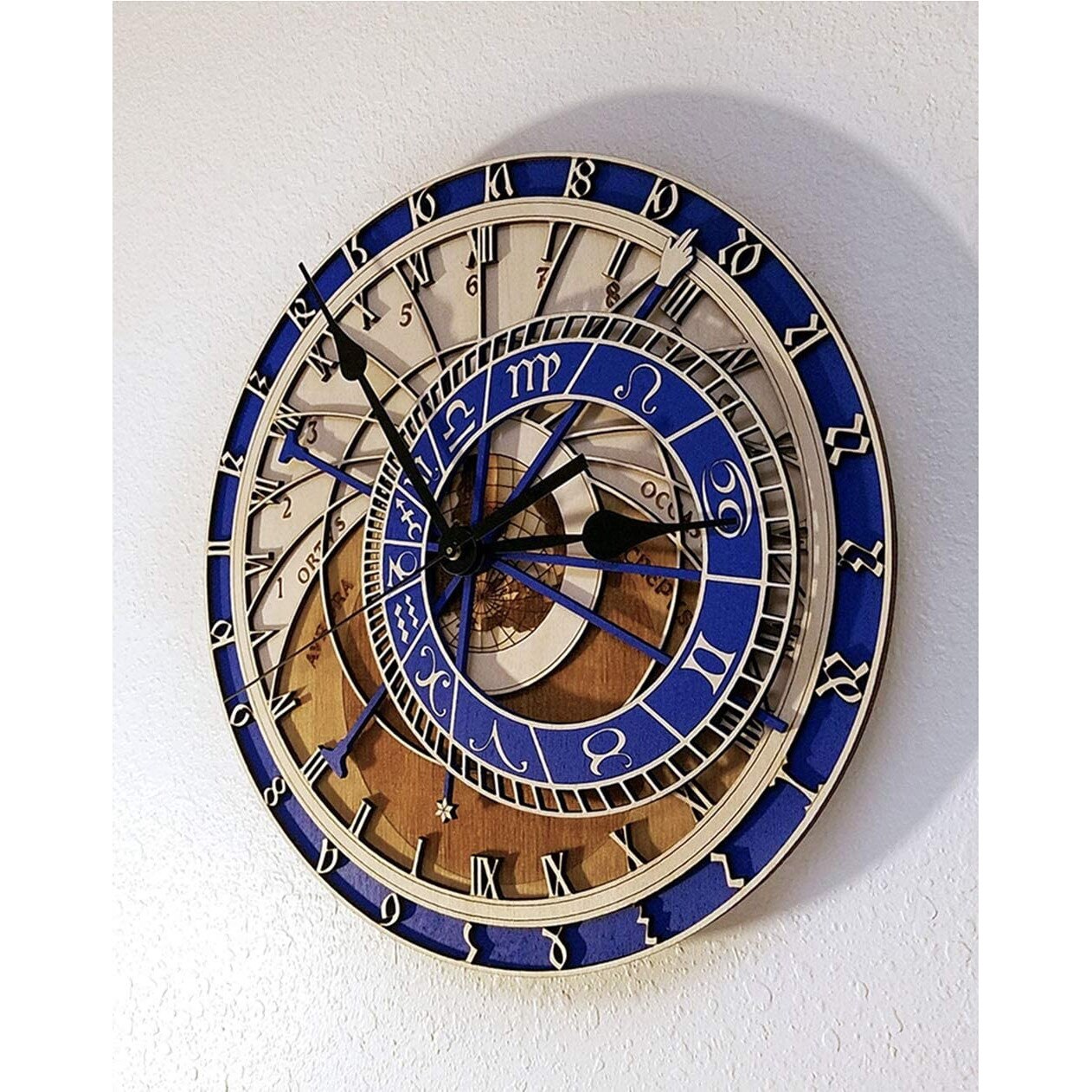 Ceas de perete astronomic, 30 cm, Multicolor - eMAG.ro