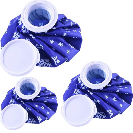 Set 3 pachete pentru gheata, PVC, Cu model, Alb/Albastru - eMAG.ro