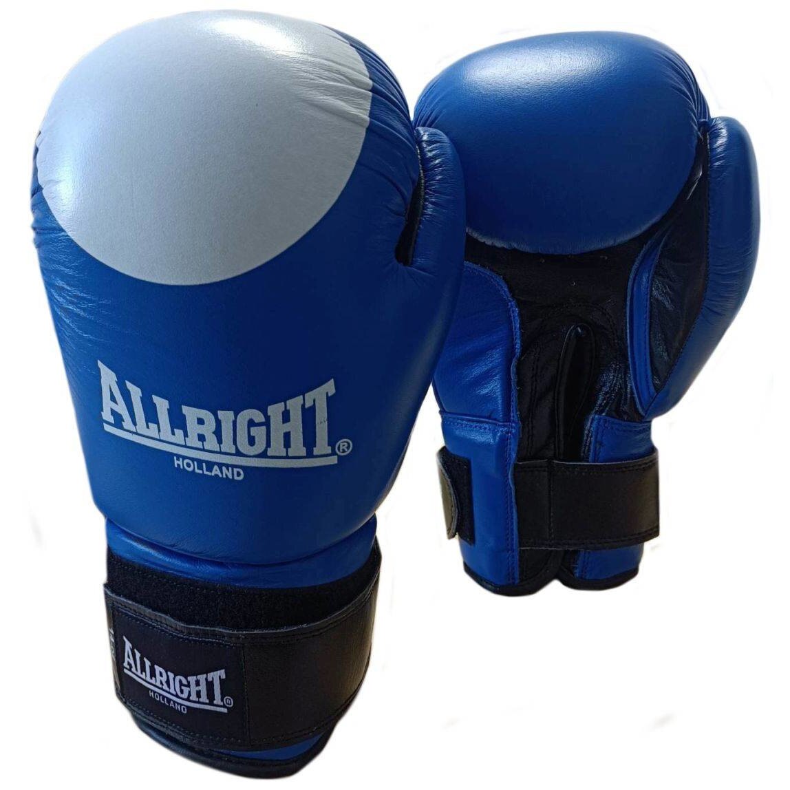 Manusi de box, Allright, Piele naturala, 14 oz, Albastru - eMAG.ro