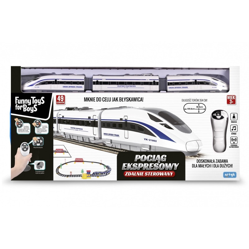 Trenulet cu telecomanda, Artyk, 264 cm, Alb - eMAG.ro