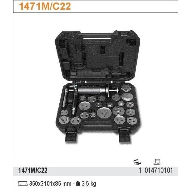 Set pentru pistoane etriere de frana, Beta, 22 elemente, Negru/Gri ...