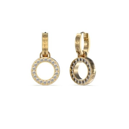 Cercei Guess Circle Lights rotunzi cu cristale JUBE03167JWYGT-U, Auriu ...