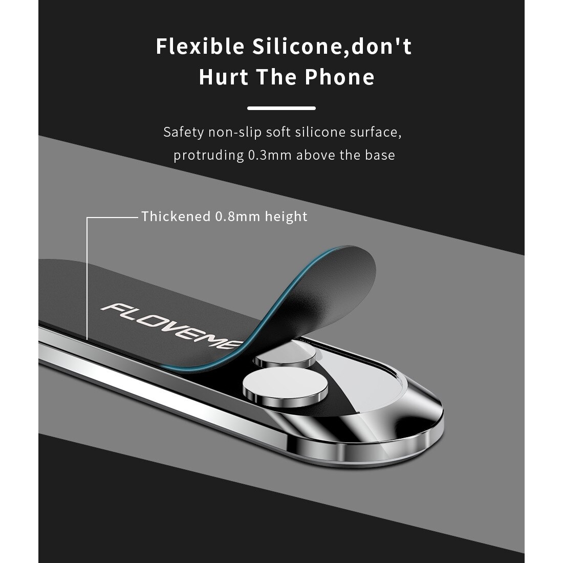 Suport Magnetic Adeziv Silver Black, Pentru Telefon, Tableta - eMAG.ro