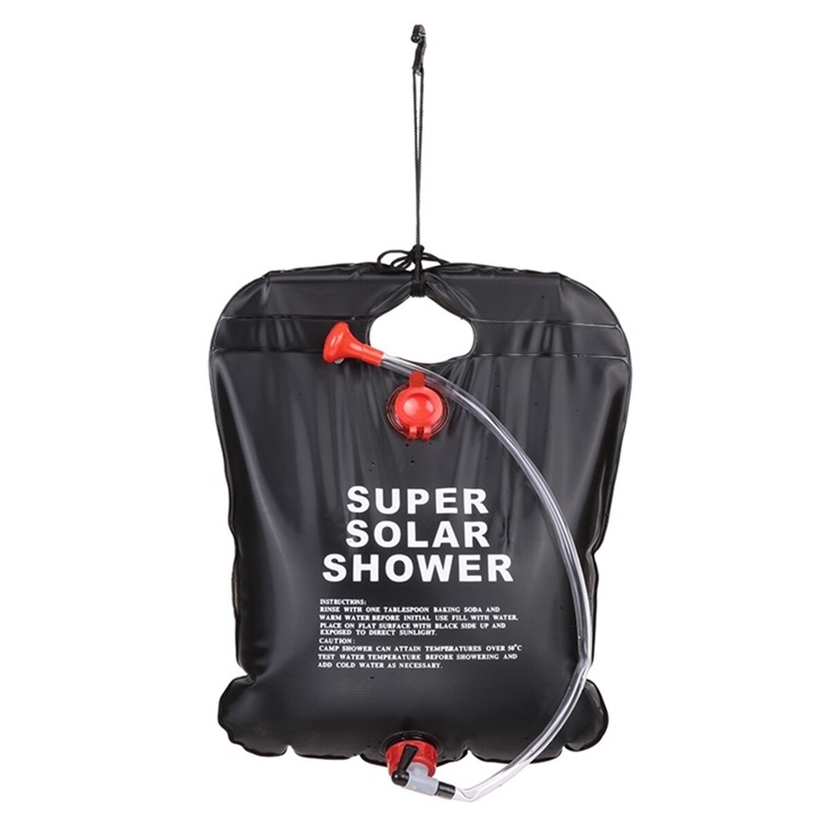 Dus solar pentru camping, 20L, 39 x 60 cm, furtun de 70 cm, negru - eMAG.ro