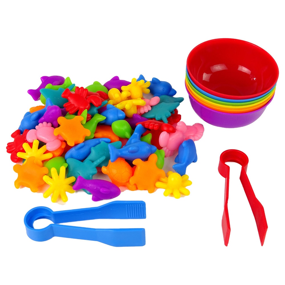 Set 56 piese joc colorat de sortare animale de mare, KicsiKocsiBolt ...