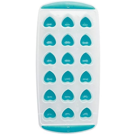 Forma pentru cuburi de gheata, Plastic, Model Inima, Turcoaz - eMAG.ro
