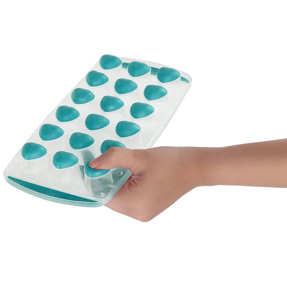 Forma pentru cuburi de gheata, Plastic, Model Inima, Turcoaz - eMAG.ro