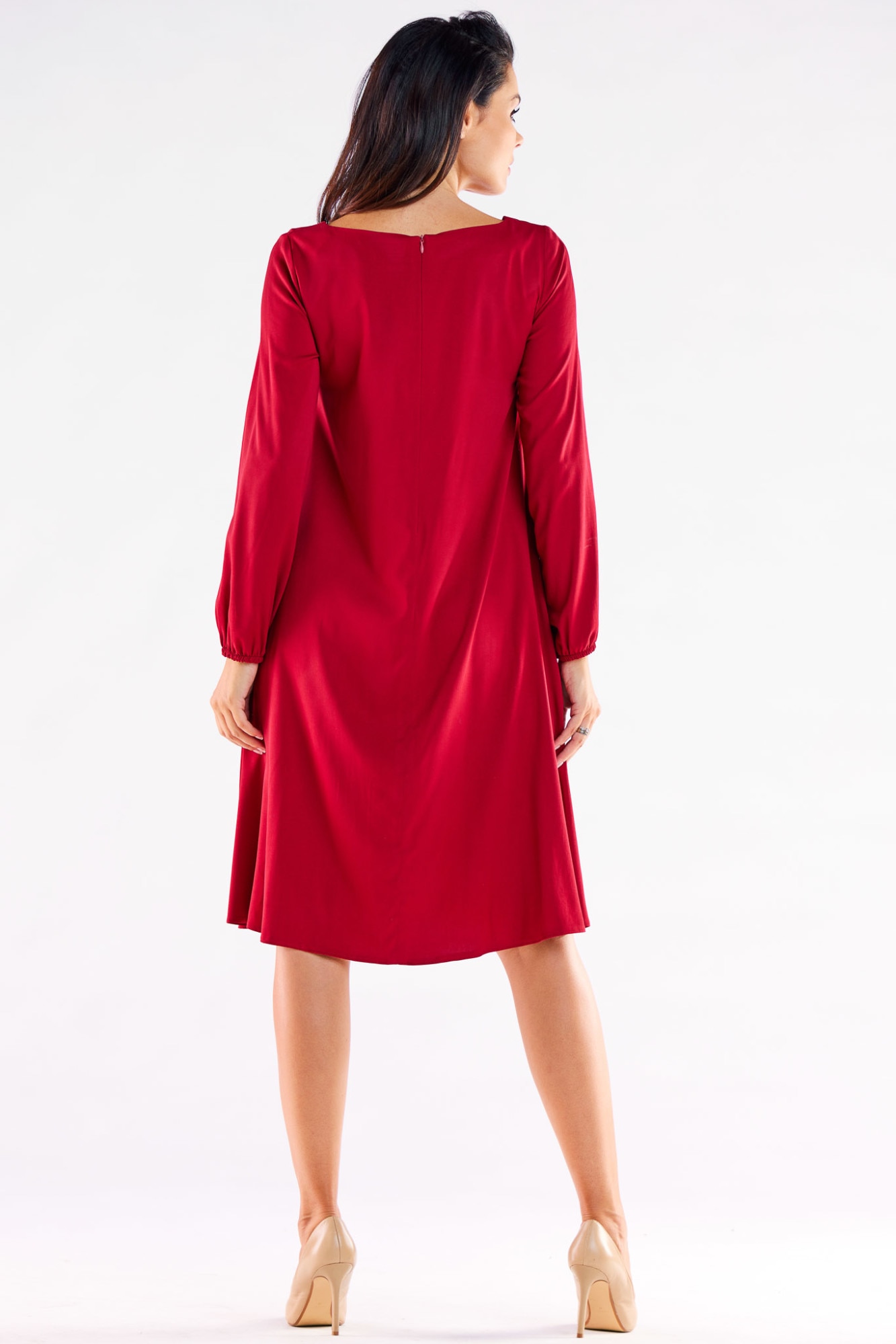 Rochie dama, Awama, Viscoza, Marime XL, Claret - eMAG.ro