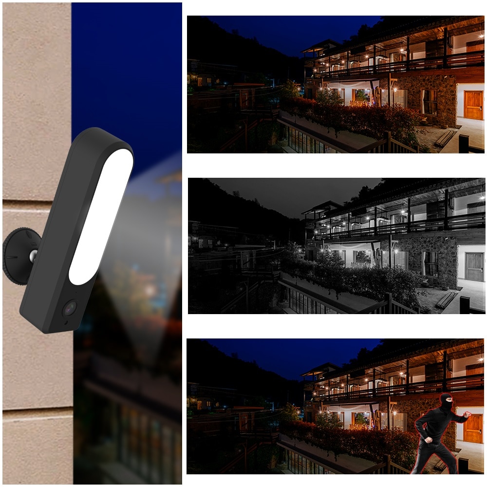 Camera de Supraveghere Floodlight, Cu LED, Lumina IR, Exterior/Interior ...