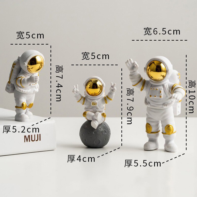 Set 4 Ornamente Astronaut, WALALLA, Lampa Luna, Decor Living Room - eMAG.ro