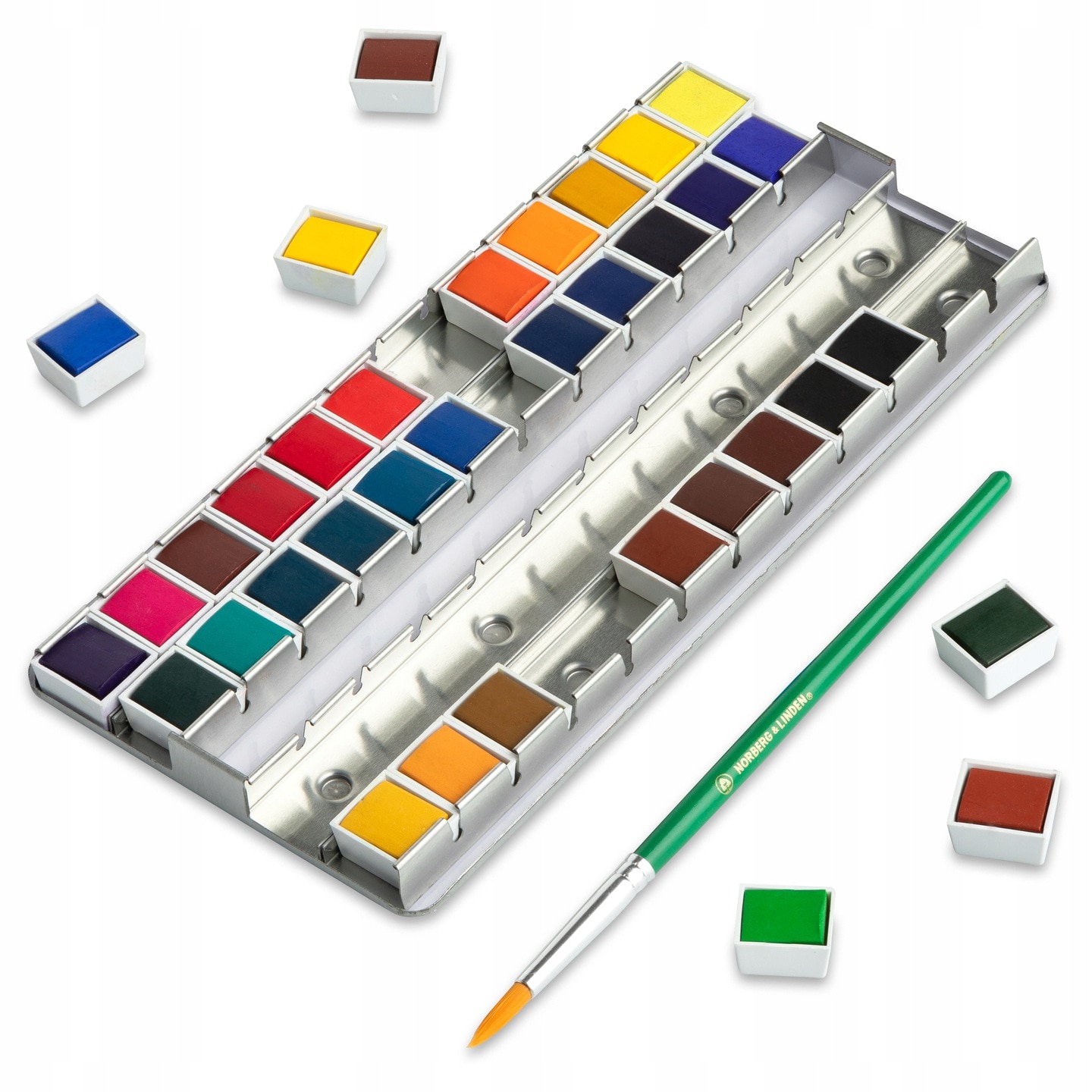 Set pentru pictura, Acuarele cu bloc si pensoane, Norberg&Linden ...