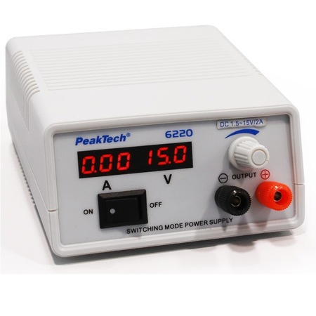 Sursa de alimentare in comutatie DC, 1,5-15V DC, 2 Amp, Peak Tech - eMAG.ro