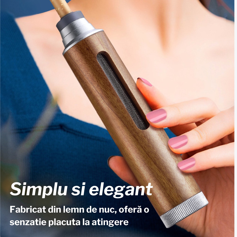 Scrumiera portabila, lemn de nuc, suport pentru tigara, prevenirea ...