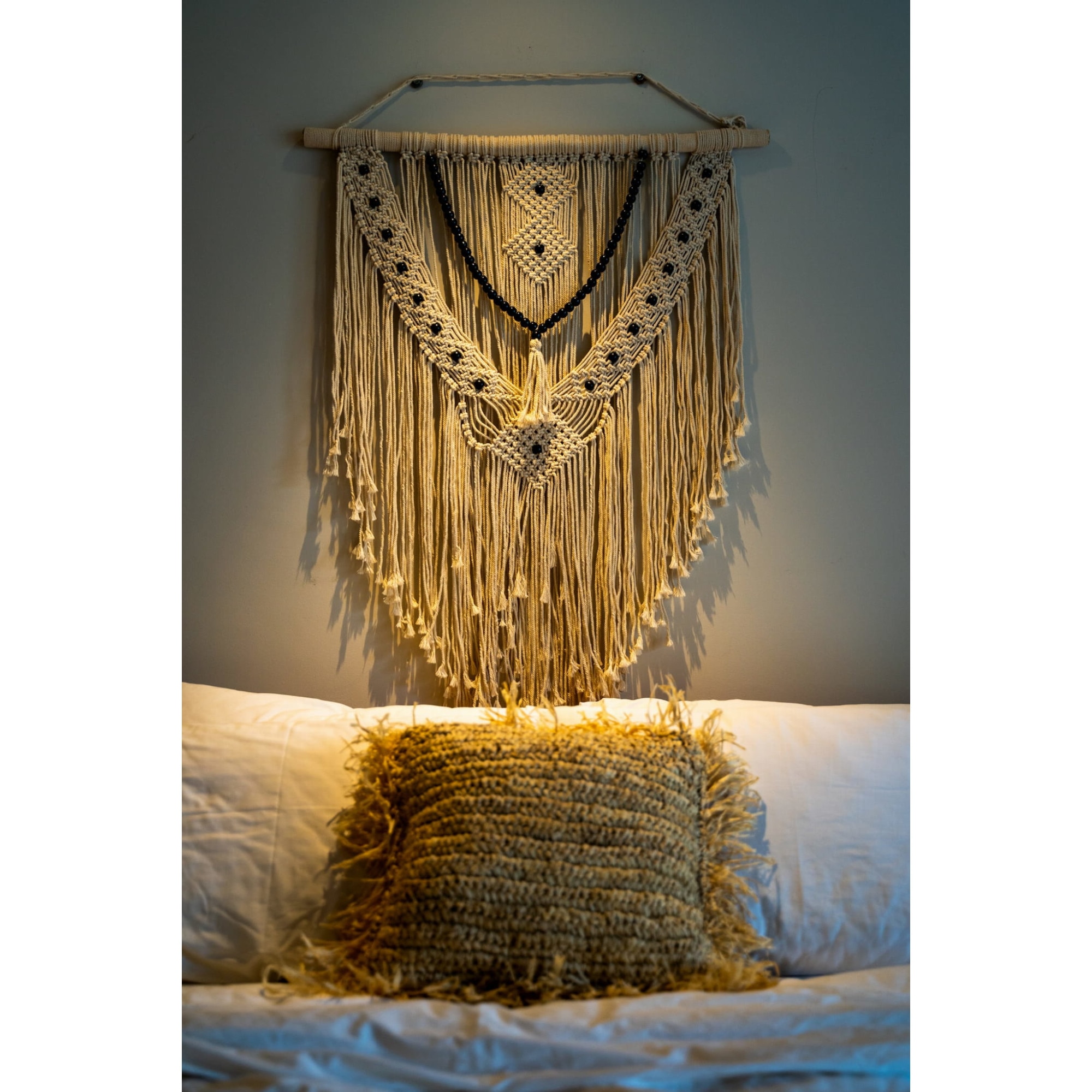 Decor de perete, MONNARITA, Macrame, Bej - eMAG.ro