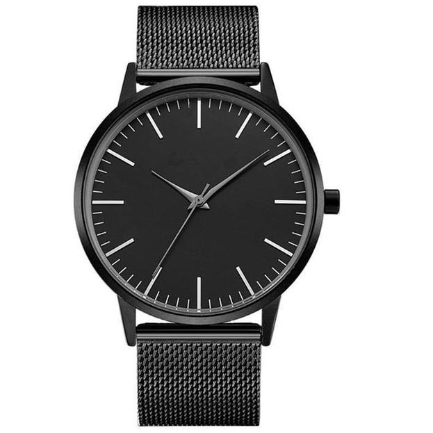 Ceas barbati, Otel inoxidabil, Negru - eMAG.ro