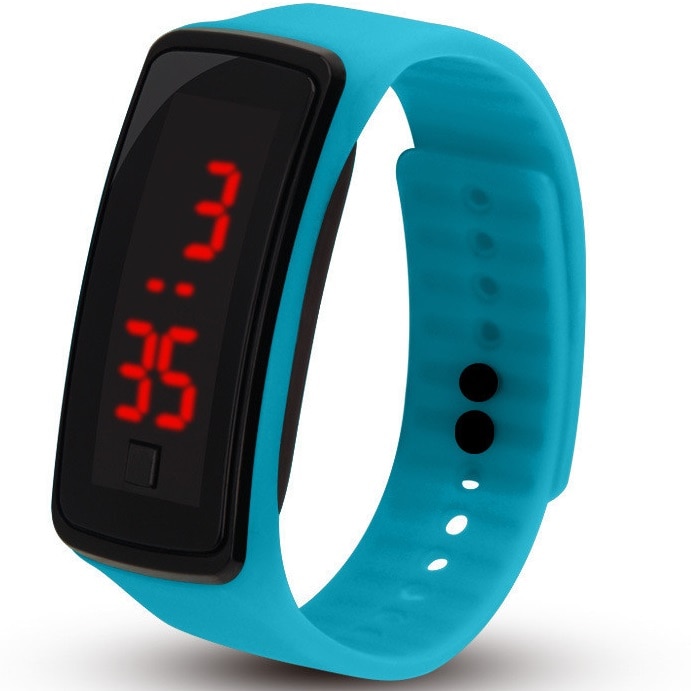 Ceas barbati, Digital, Silicon, Albastru - eMAG.ro