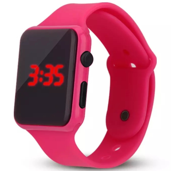 Ceas digital, Quartz, Silicon, Roz/Negru - eMAG.ro