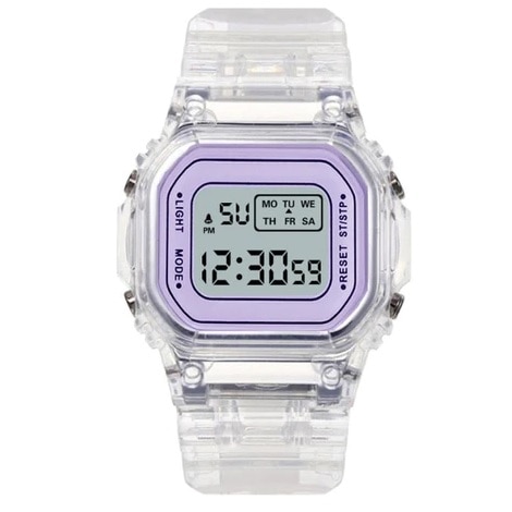 Ceas digital, Unisex, Plastic/Silicon, Quart, 24 cm, Transparent - eMAG.ro