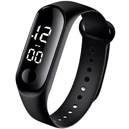 Ceas digital, Unisex, Silicon, Quartz, 22 cm, Negru - eMAG.ro